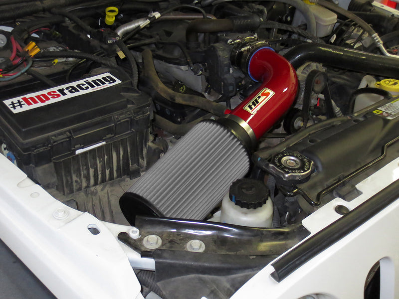 HPS Cold Air Shortram Intake Kit 2007-2011 Jeep Wrangler 3.8L V6 Red ...